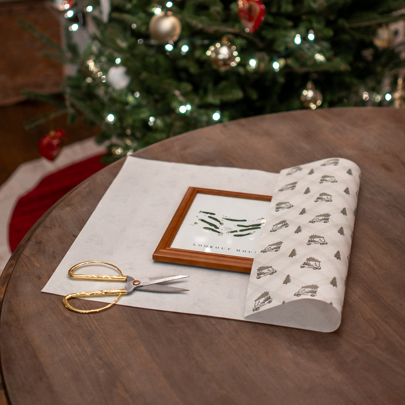 'Holly Jolly Golf Carts' Gift Wrapping Paper — Claire Nilan | Art + Design